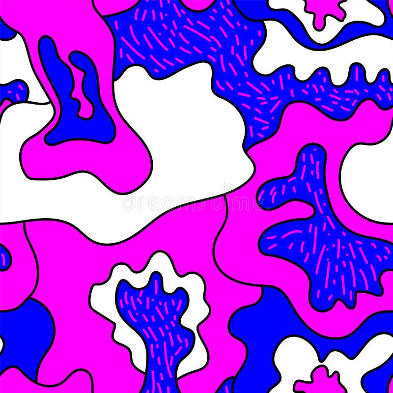 Abstract Unique Vector Artwork with Psychedelic Colorful Seamless ...