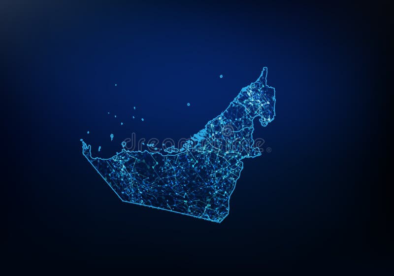 United Arab Emirates Map - High Detailed Blue Map with Counties/regions ...