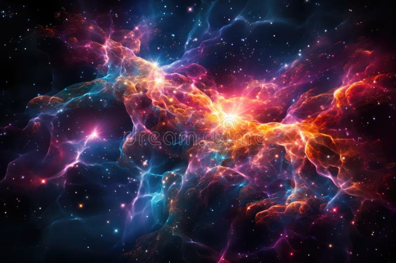 Abstract Universe Cosmos Galaxy Background. Generative AI Stock ...