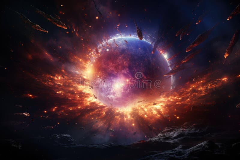 Abstract Universe Cosmos Galaxy Background. Generative AI Stock ...