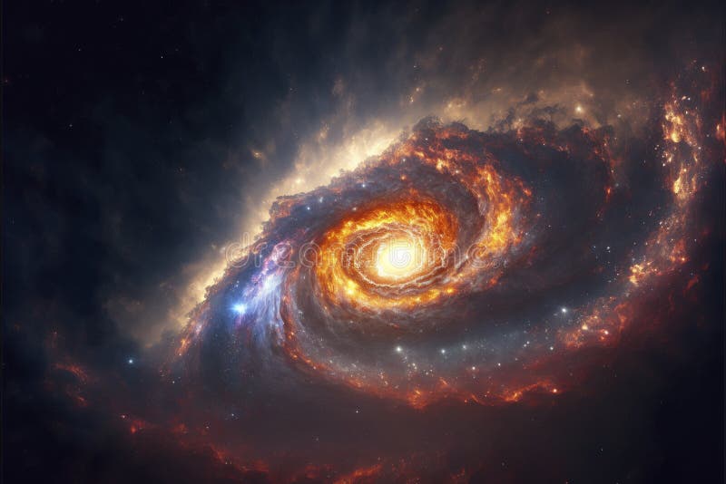 Abstract Universe in Vibrant Colors - Nebula Galaxy AI Illustration ...