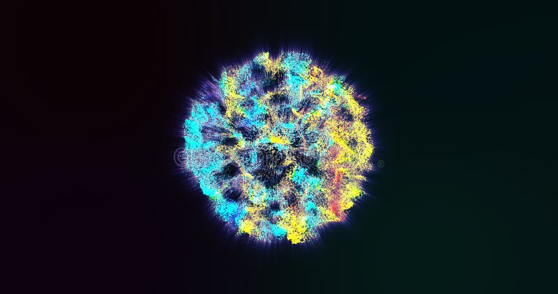 Abstract Unusual Beautiful Bright Glowing Explosion of a Star Ball of a ...