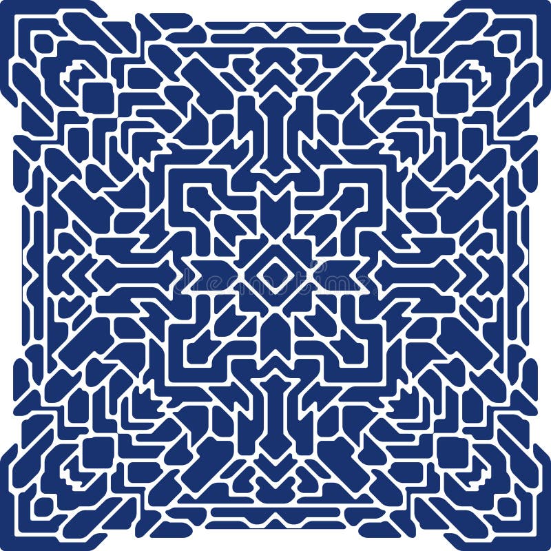 Abstract Unusual Geometric Decor - Stylized Square Mandala Stock Vector ...