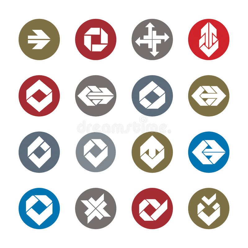 Abstract Unusual Vector Symbols Set, Creative Stylish Icon Stock Vector ...