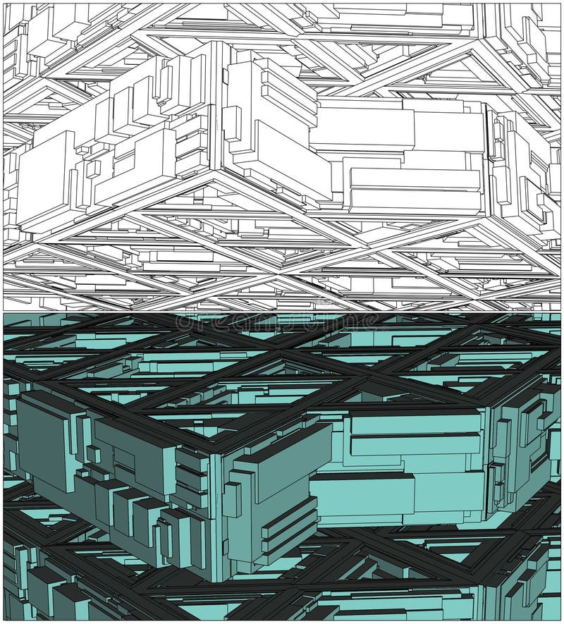 Abstract Urban City Construction Vector Stock Vector - Illustration of ...