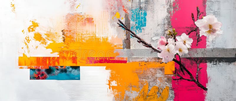 Abstract Urban Collage with Modern Textures and Vibrant Aesthetic ...