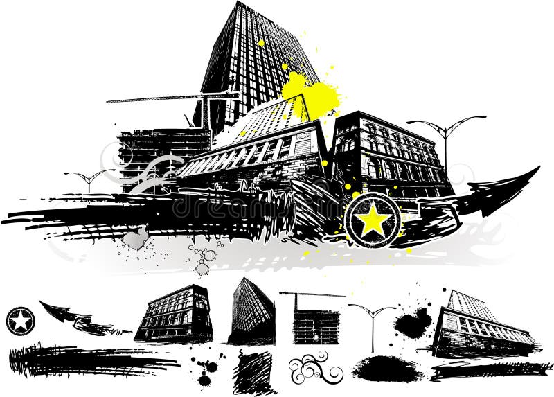 Abstract urban design stock illustration. Illustration of clip - 14579454
