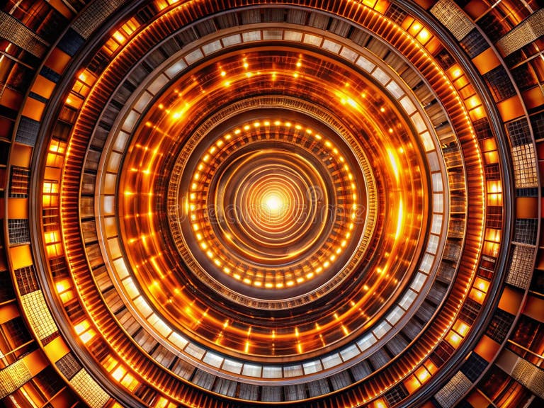 Abstract Urban Exploration Background Featuring Glowing Concentric ...