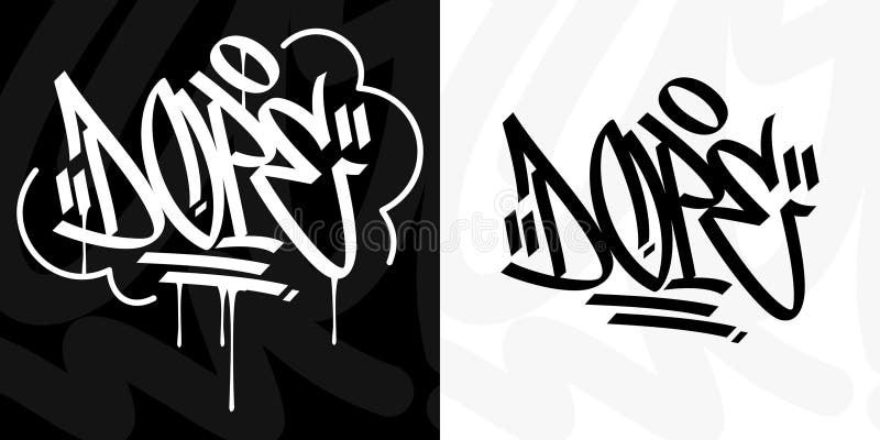 Abstract Urban Graffiti Street Art Word Dope Lettering Vector ...