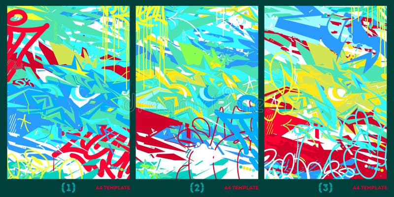 Abstract Urban Graffiti Style A4 Poster Vector Illustration Background ...