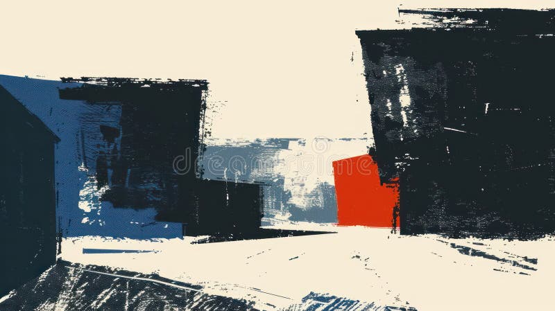 Abstract Urban Landscape Featuring Stark Contrasts and Geometric Shapes ...