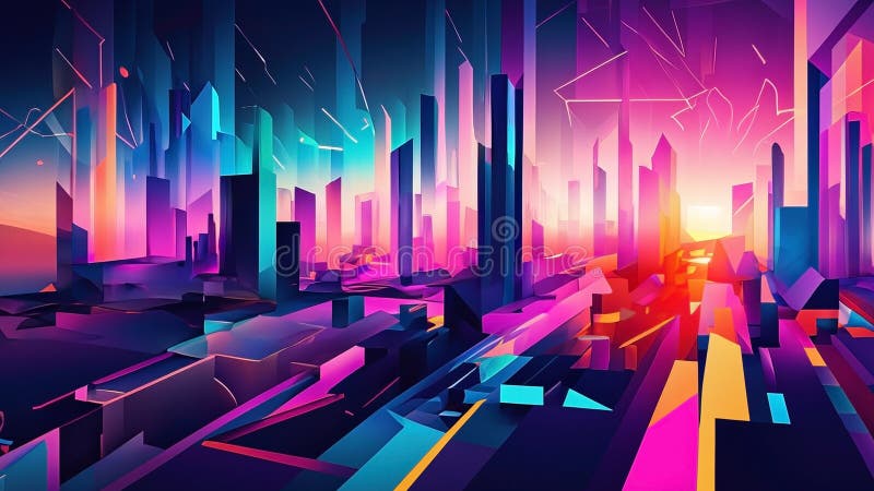 Abstract Urban Modernist 4K Wallpaper Stock Illustration - Illustration ...