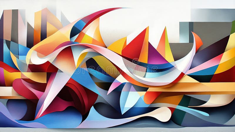 Abstract Urban Mural Art, City Backdrop, Vibrant Colors, Design Element ...