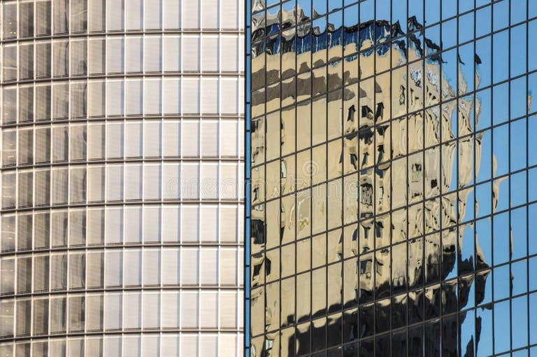 Abstract Urban Reflection with Distorted Architecture on Glass High ...