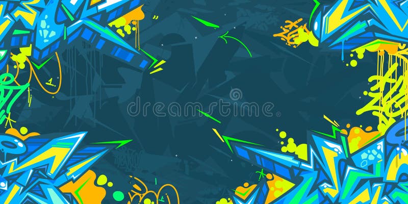 Abstract Urban Street Art Graffiti Style Vector Illustration Background ...