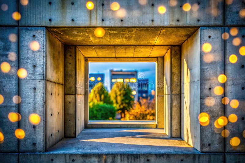 Abstract Urban Structure BokehBlurred Rectangular Windows Frame a ...