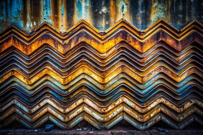 Abstract Urban Texture Repeating Wavy Lines Reflecting Industrial Decay ...
