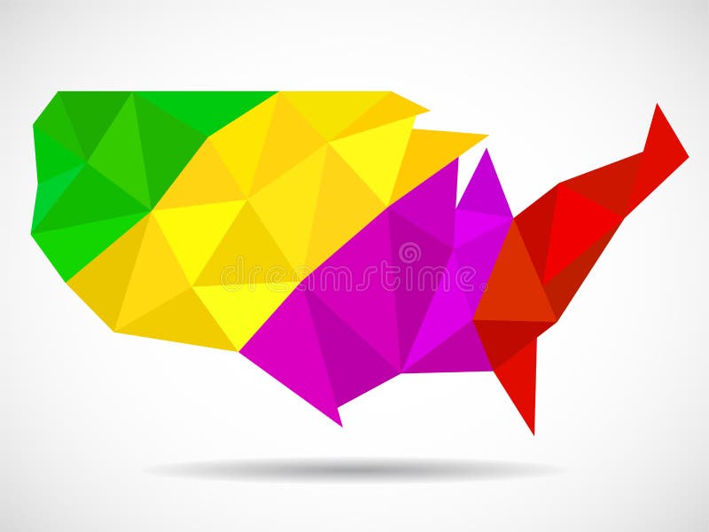 Abstract USA Map in Geometric Polygonal Style Stock Vector ...