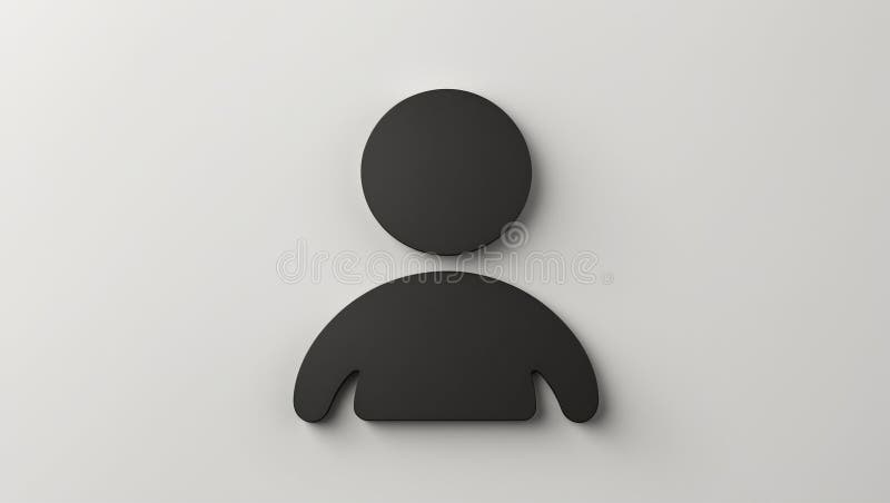 Abstract User Icon: Minimalist Black Figure on White Background for ...