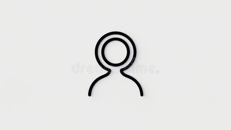 Abstract User Icon: Minimalist Black Outline on White Background for ...