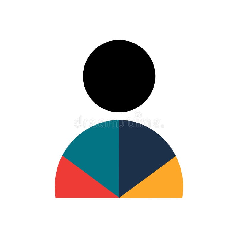 Abstract User Icon with Segmented Body for Profile Pictures or Modern ...