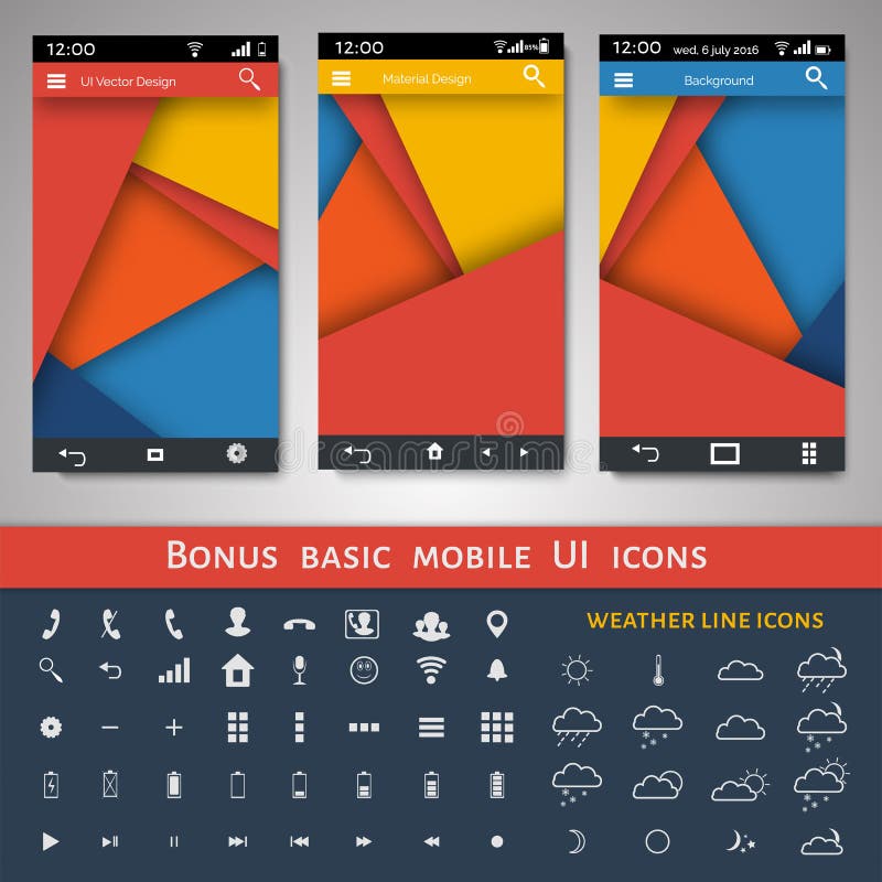 Abstract User Interface Templates of Overlaps Paper Stock Vector ...