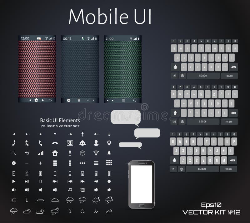 Abstract User Mobile Interface Fiber Stock Vector - Illustration of ...