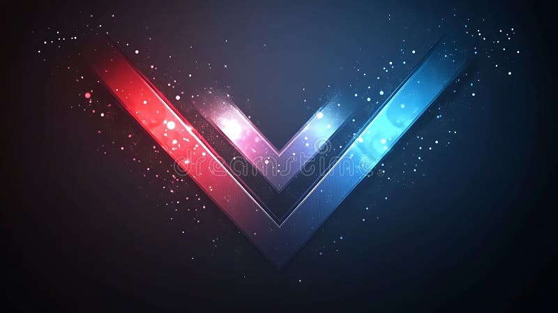 Abstract V Shaped Neon Light Design with Glowing Effects Stock Photo ...