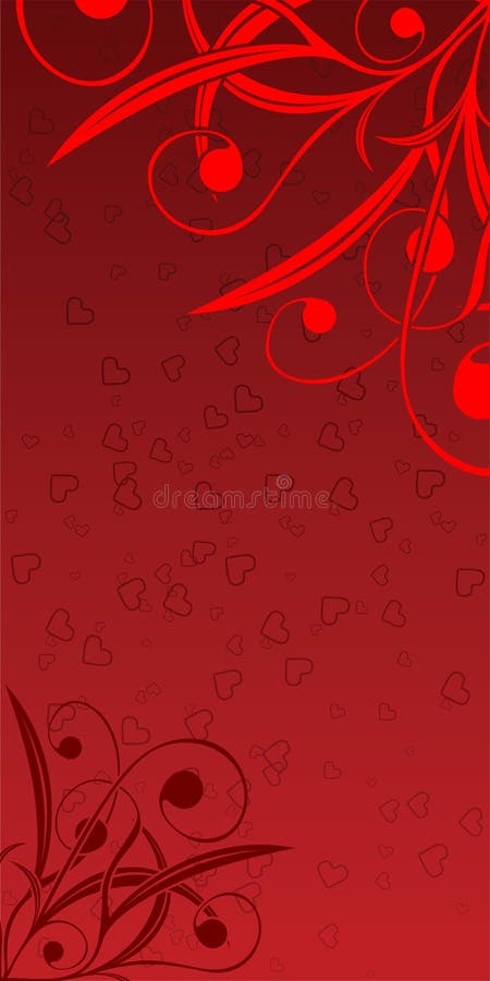 Abstract Valentine Card with Scrolls, Circles and Heart Shape - Stock ...