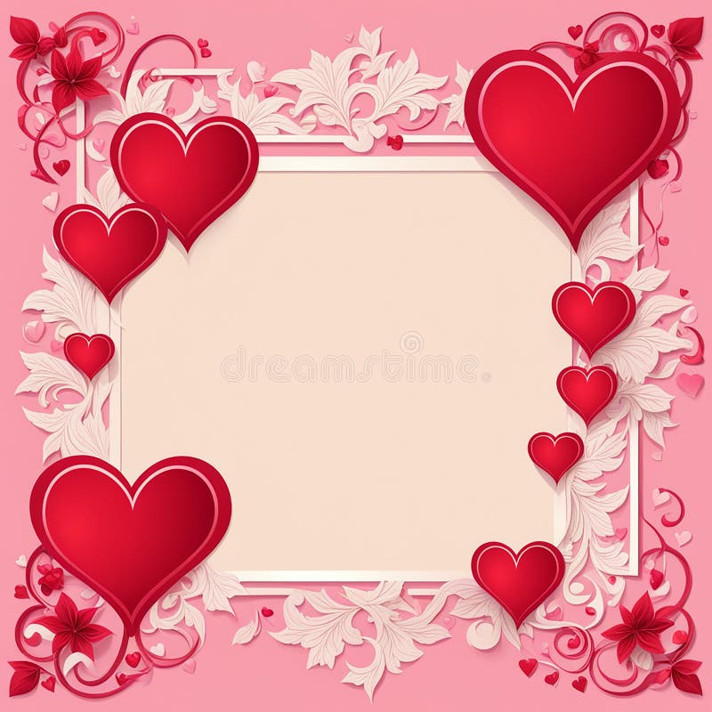 Abstract Valentine Day Banner, Frame, Border Background, Valentine ...