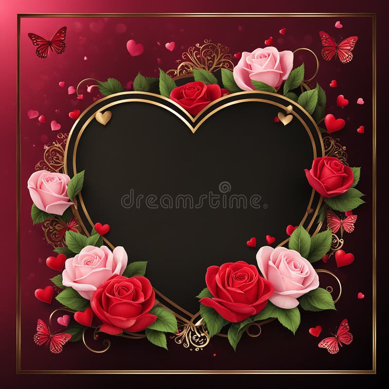 Abstract Valentine S Day Banner, Frame, Border Background, Valentine ...