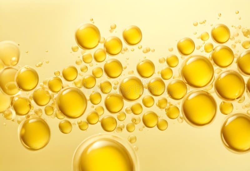 Abstract Various Yellow Bubbles Oil or Serum Stock Illustration ...