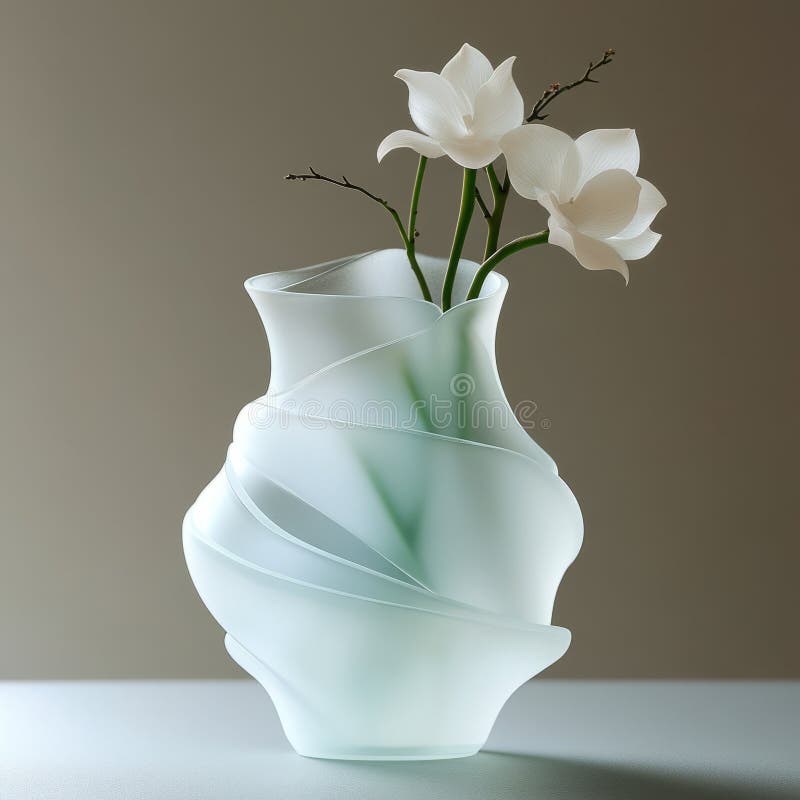 Abstract Vase of Unusual Shape Made of Frosted Glass Stock Photo ...