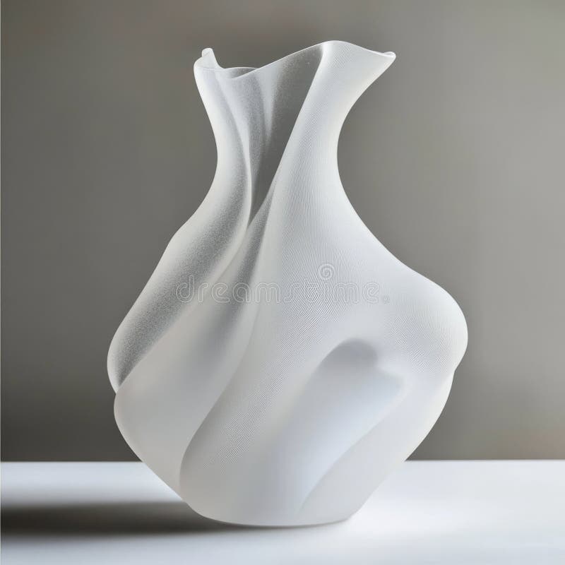 Abstract Vase of Unusual Shape Made of Frosted Glass Stock Photo ...