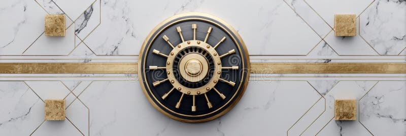 Abstract Vault Door Design with Geometric Backdrop Featuring Clean ...