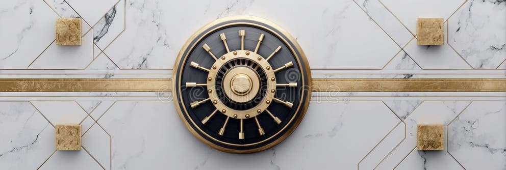 Abstract Vault Door Design with Geometric Backdrop Featuring Clean ...