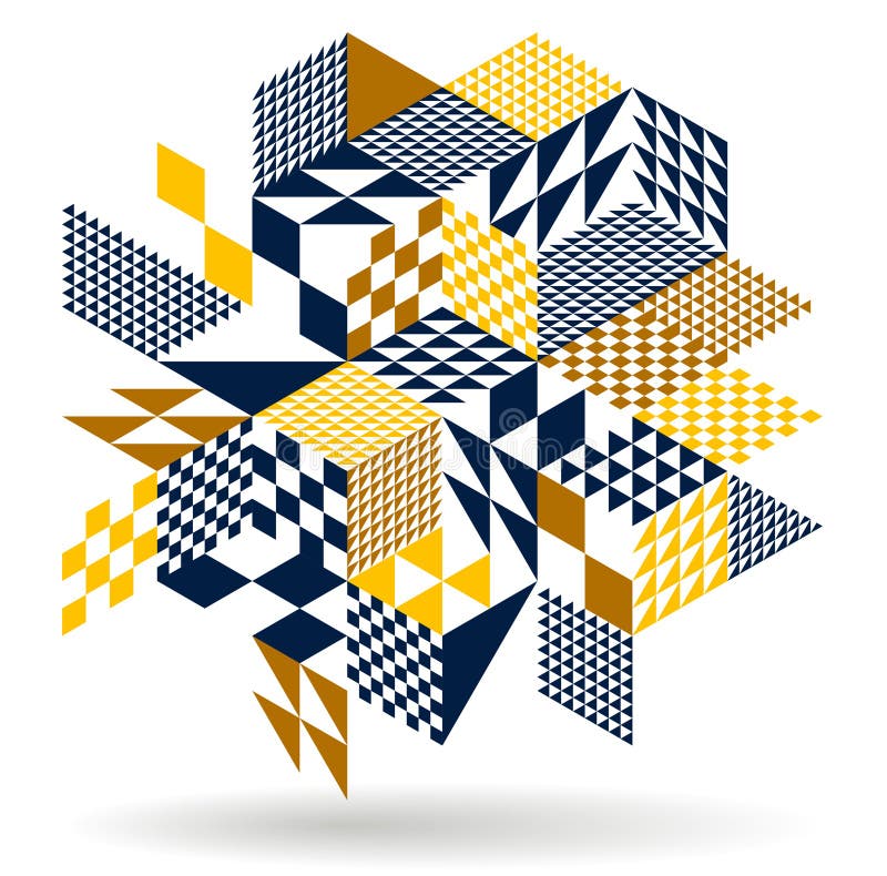 Abstract Vector Art with 3D Isometric Cubes Geometric Background, Op ...