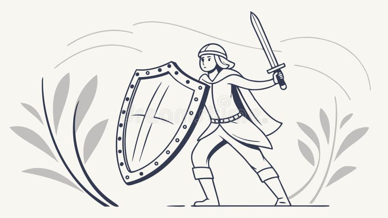 Knight with Shield and Sword Abstract Art Vector, Vector Design ...