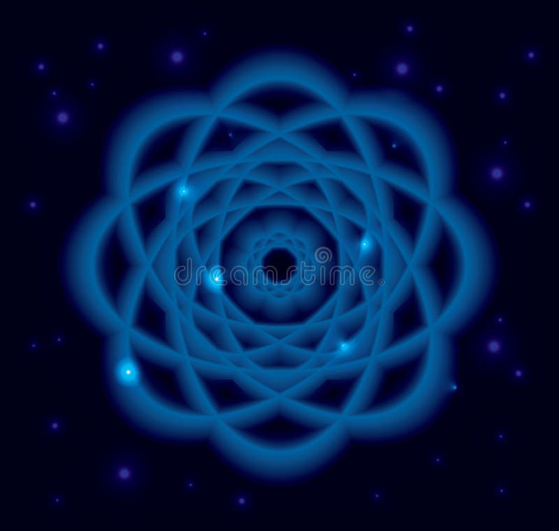 Blue Circular Abstract Figure Pattern Stock Illustration - Illustration ...