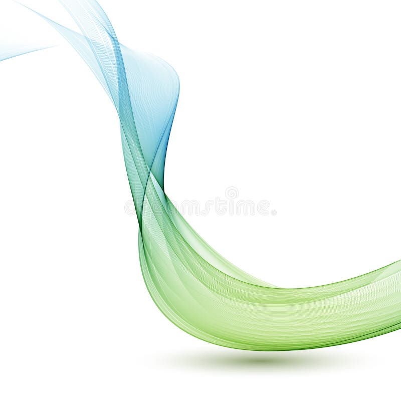 Abstract Vector Background, Blue and Green Waved Lines for Brochure ...