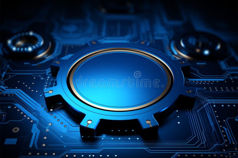 Abstract Vector Background with Blue Tech Gear, a Digital Masterpiece ...