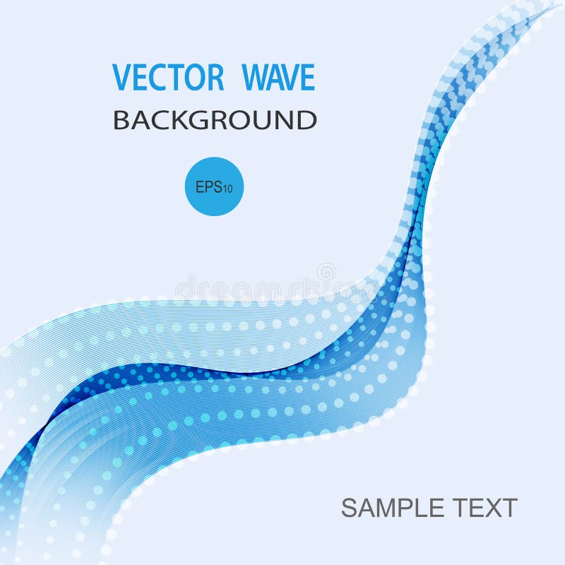 Abstract Vector Background, Blue Transparent Waved Lines for Brochure ...