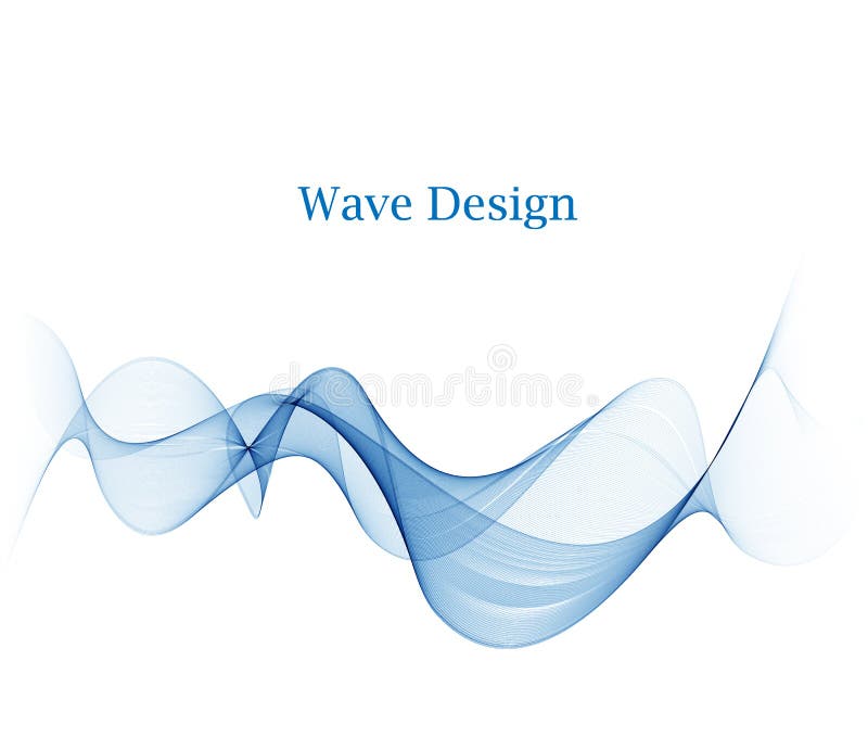 Abstract Vector Background, Blue Transparent Waved Lines for Brochure ...