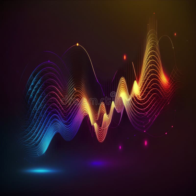 Abstract Vector Background with Dynamic Waves and Lights. Vector ...