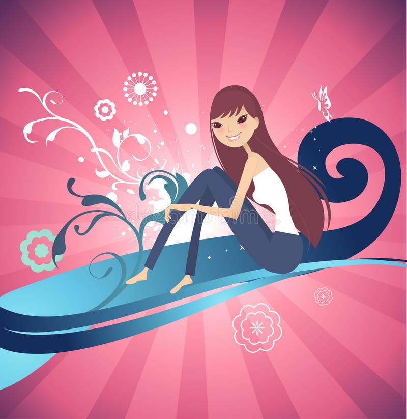 Abstract Vector Background_Girl 003 Picture. Image: 6609156
