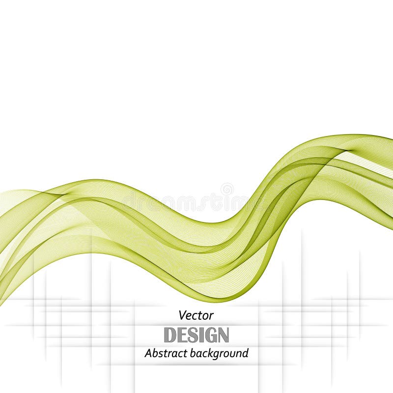 Abstract Vector Background, Green Waved Lines for Brochure, Website ...