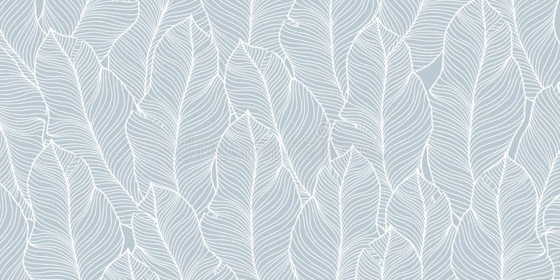 Abstract Vector Background in Pale Blue Colors with Leaves for Design ...