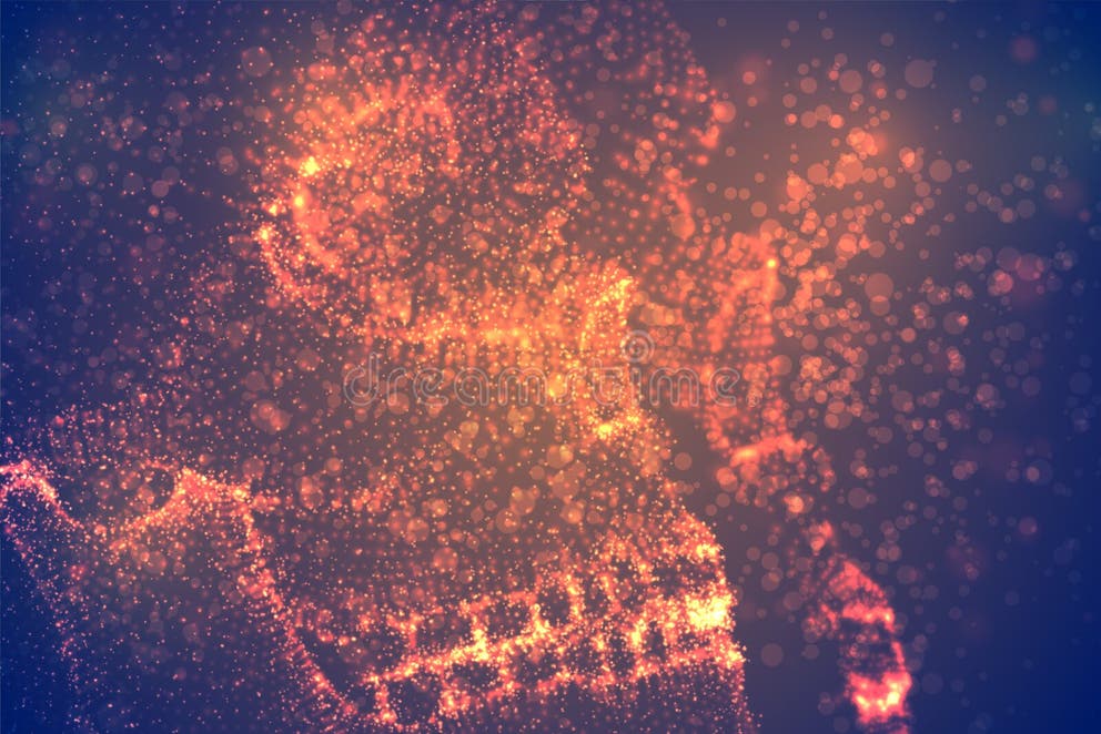 Abstract Vector Background with Particles in the Form of a Human Skull ...