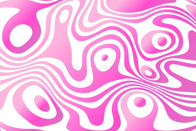 Abstract Vector Background of Pink Waves. 3D Optical Illusion- Line Art ...