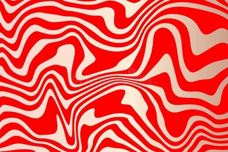 Abstract Vector Background of Red Wavy Lines on a Golden Background ...